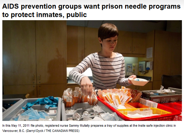 Canadian AIDS prevention groups want prison needle programs to protect ...