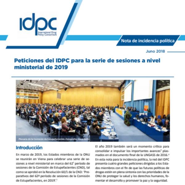 "Peticiones" del IDPC para el Segmento Ministerial de 2019 - International Drug Policy ...