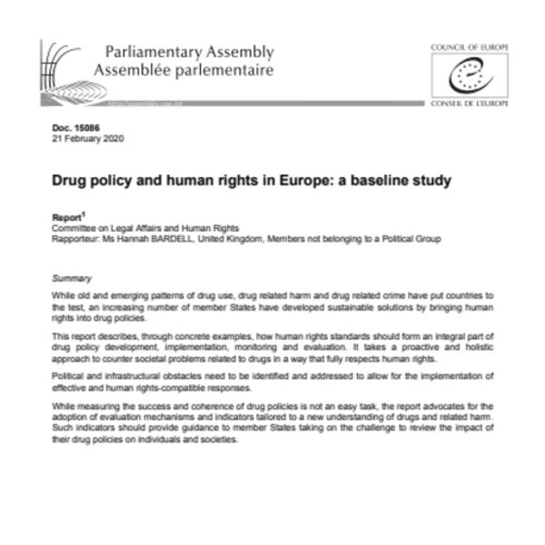 Drug policy and human rights in Europe: A baseline study ...