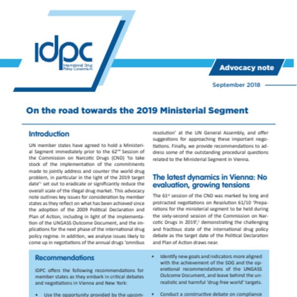 On the road towards the 2019 Ministerial Segment (version 1 ...