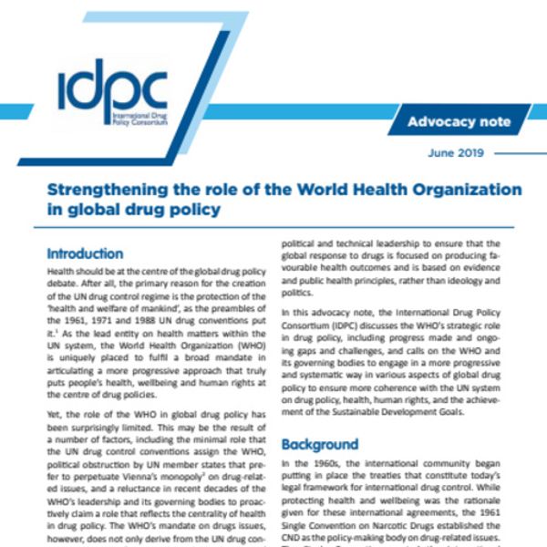 Strengthening the role of the World Health Organization in global drug ...