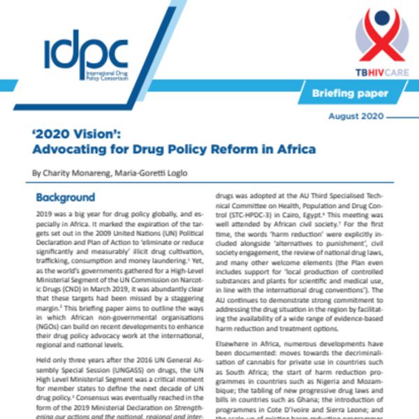 Incidencia política para la reforma de las políticas de drogas en ...