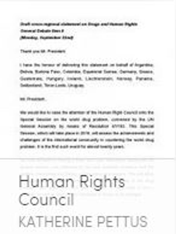 Human Rights Council cross-regional statement on Drugs and Human Rights ...