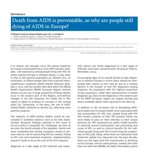 Death from AIDS is preventable, so why are people still dying of AIDS ...