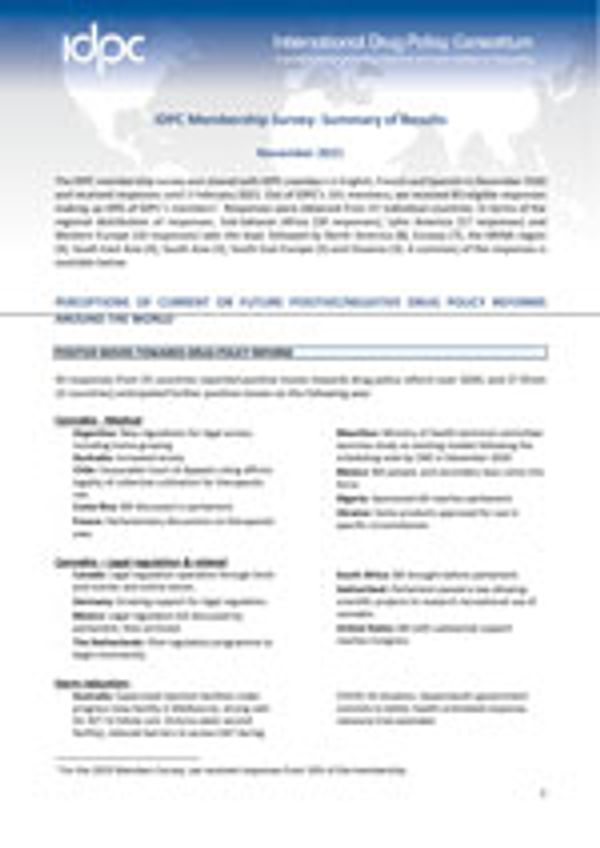 Encuesta de los Miembros del IDPC 2020: Resumen de resultados - International Drug Policy ...