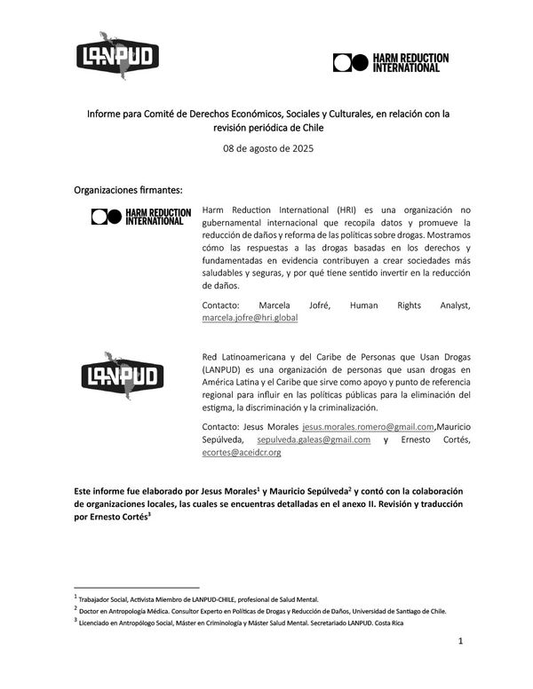 Rethinking Chile’s drug policy through human rights and harm reduction ...