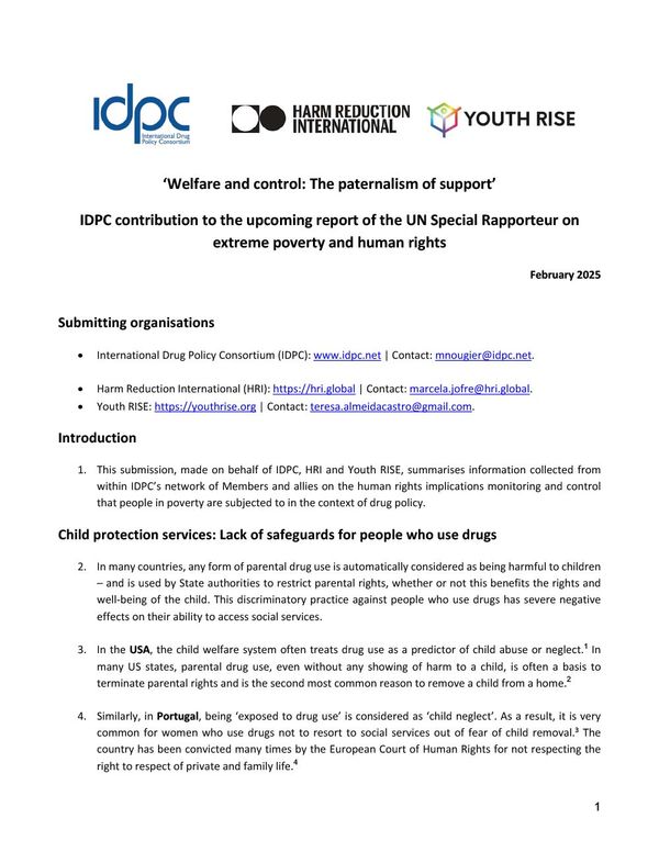 ‘Welfare and control: The paternalism of support’ - Contribution to the upcoming report of the ...