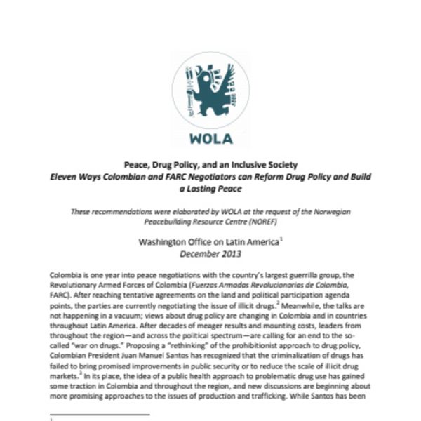 Peace, drug policy, and an inclusive society - International Drug ...