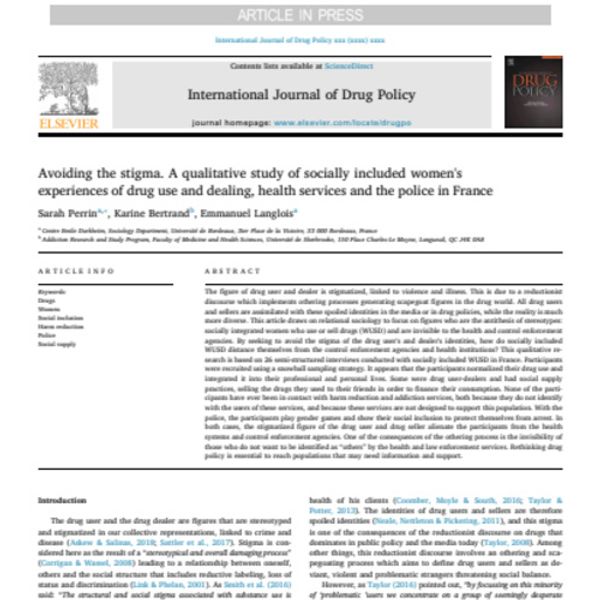 Avoiding the stigma. A qualitative study of socially included women's ...