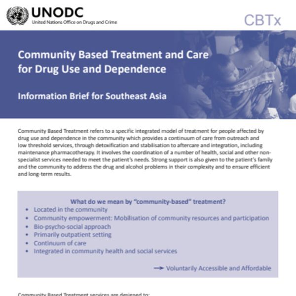 Community-based treatment and care for drug use and dependence ...