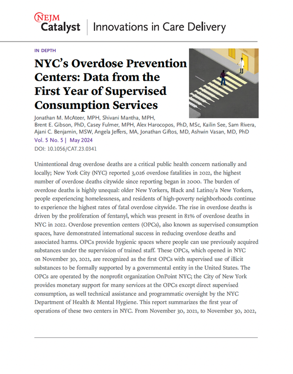 New York City’s overdose prevention centers: data from the first year ...