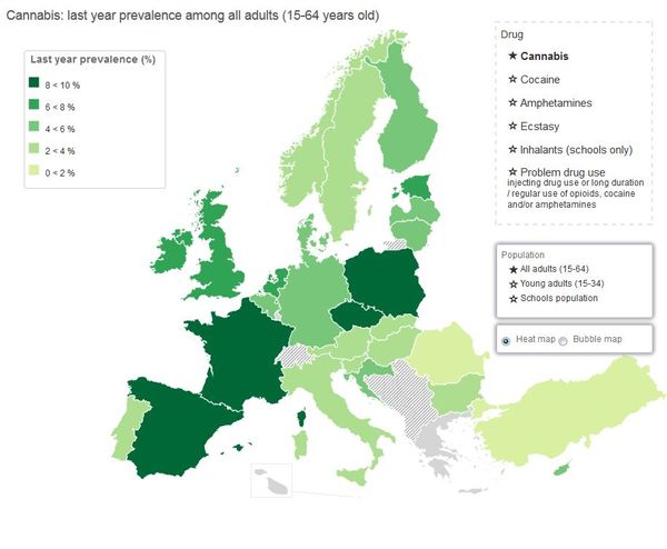 Prevalence maps on drug use in Europe - International Drug Policy ...