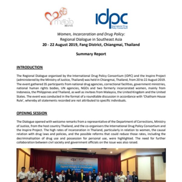 Women, incarceration and drug policy: Regional dialogue in Southeast Asia - International Drug ...