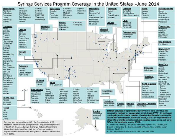Needle and syringe programmes coverage in the United States ...