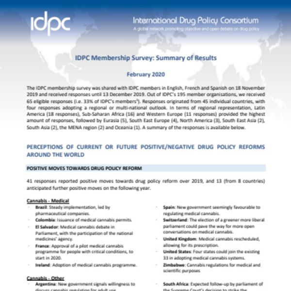 IDPC Membership Survey 2019: Summary of results - International Drug ...