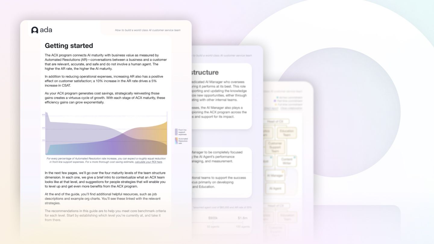 How to build a world-class AI customer service team | Ada Support