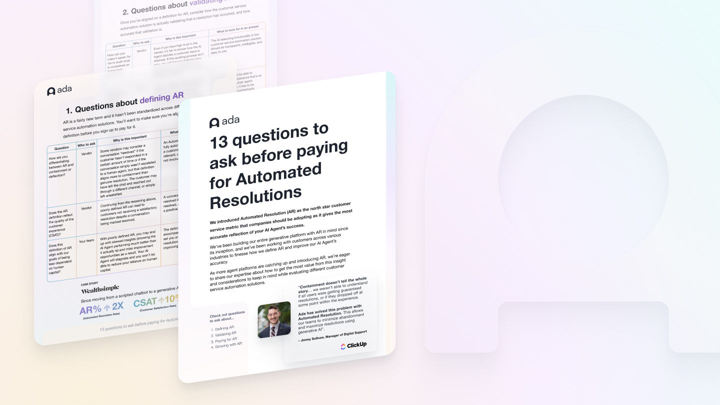 13 questions to ask before paying for Automated Resolutions | Ada Support