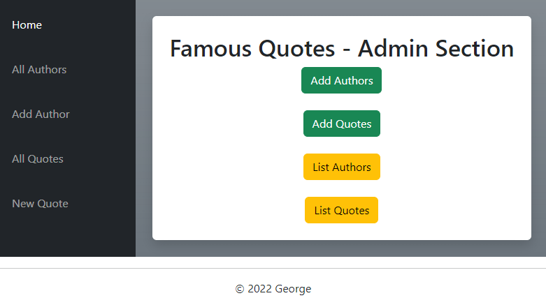 Emma George Quote Database Admin Website