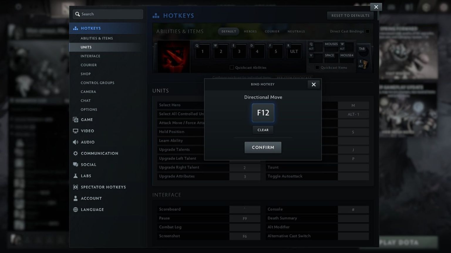 How to have the best keybinds and hotkeys in Dota 2