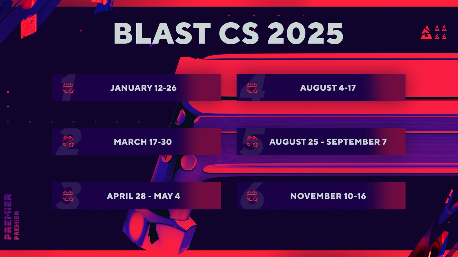 CS2 2025 tournament schedule
