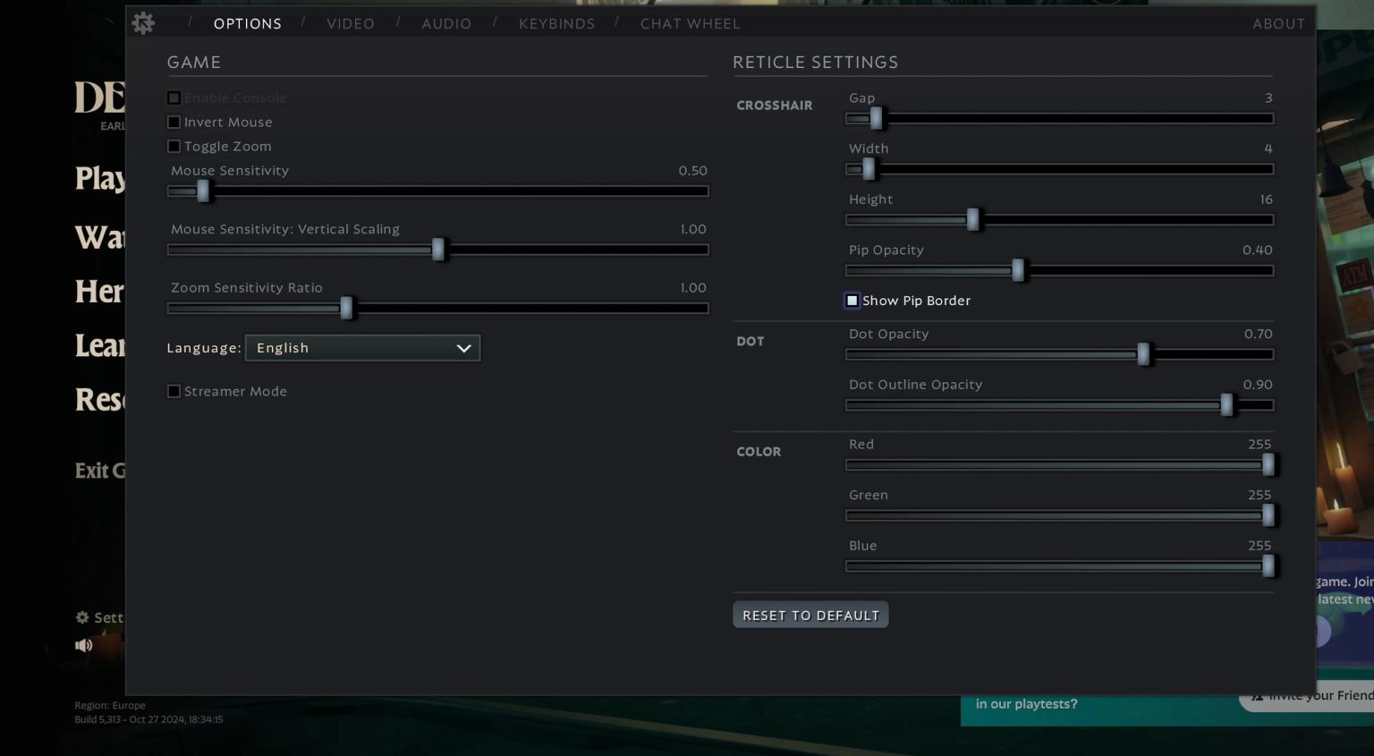 Deadlock Best Settings
