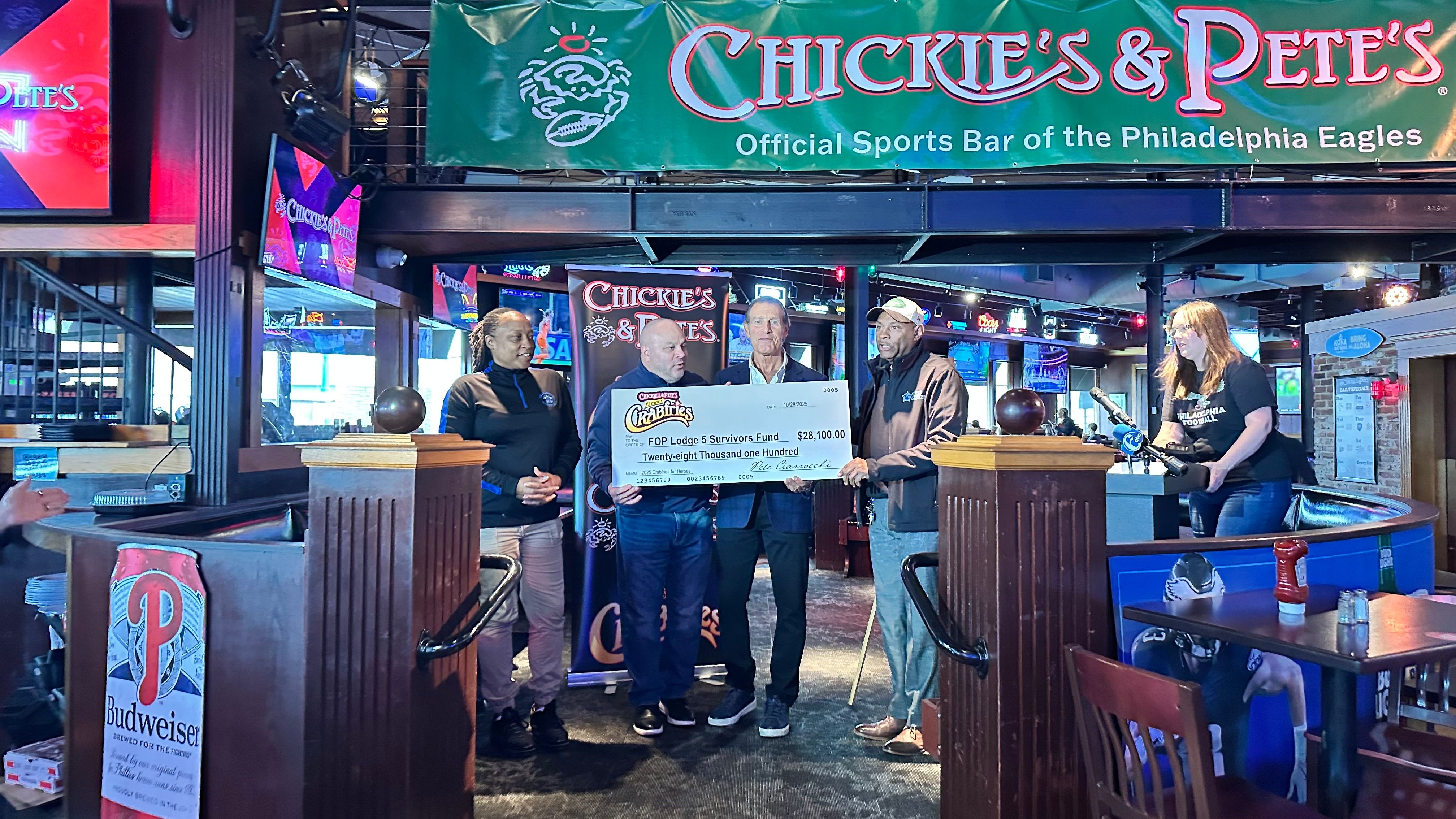 National Crabfries® Day Check Presentation | Chickie's & Pete's