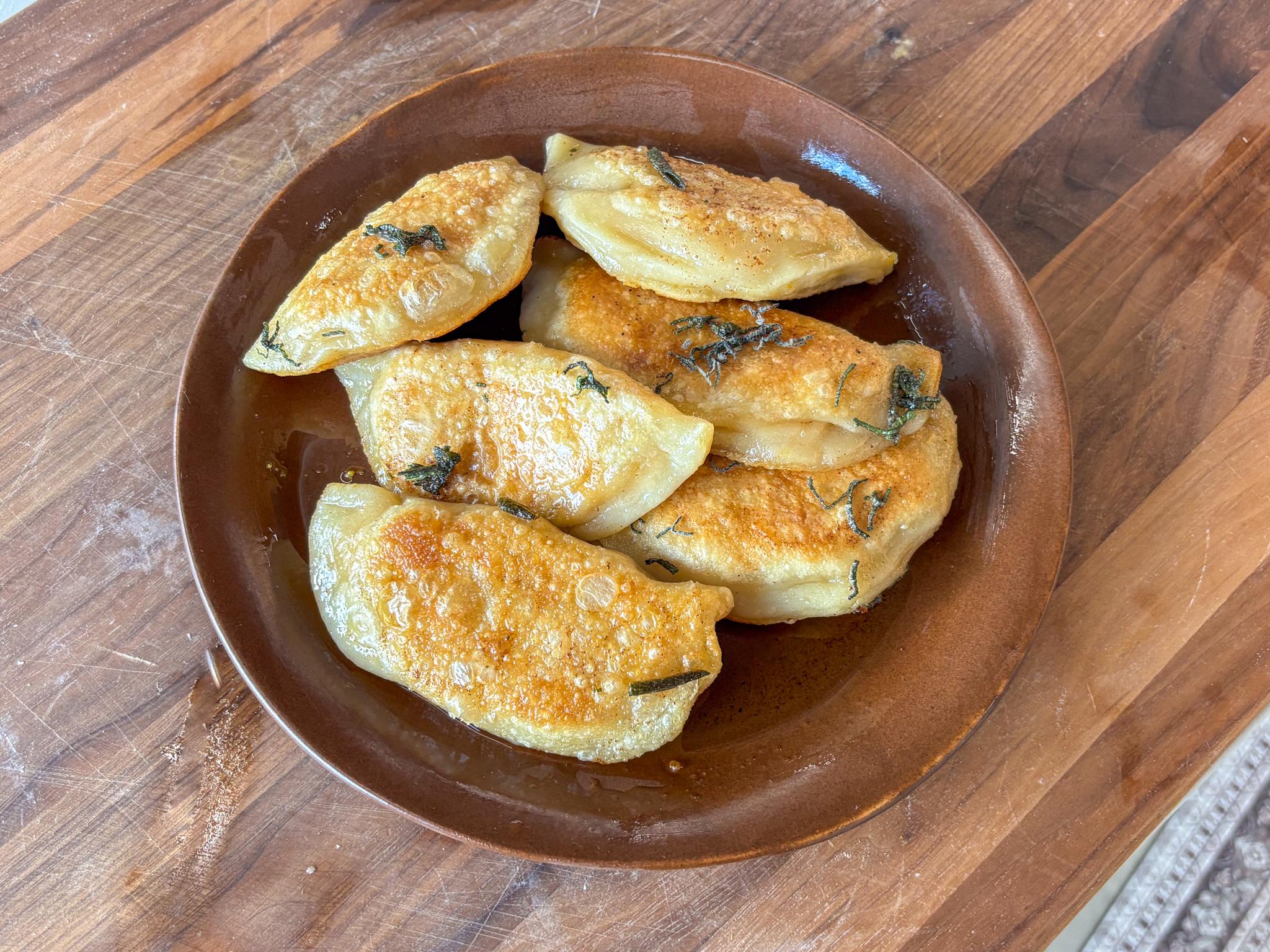 Homemade Pumpkin Pierogi With Farmers Cheese