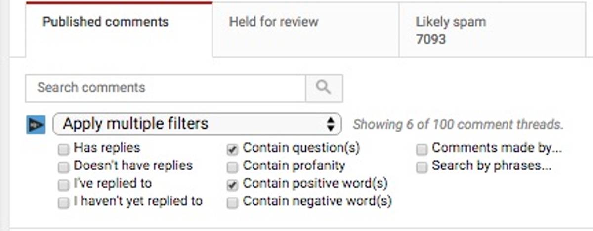 YouTube Comment Filters with vidIQ