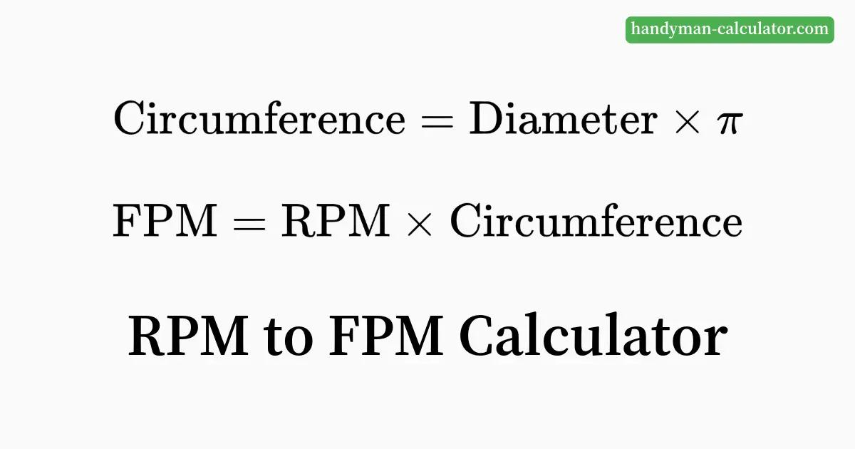 RPM to FPM Calculator | Convert RPM to Feet per Minute (Formula & Units)