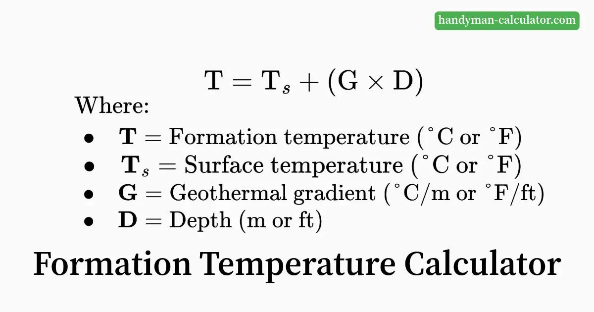 Formation Temperature Calculator | Subsurface °F/°C, Gradient & Depth ...