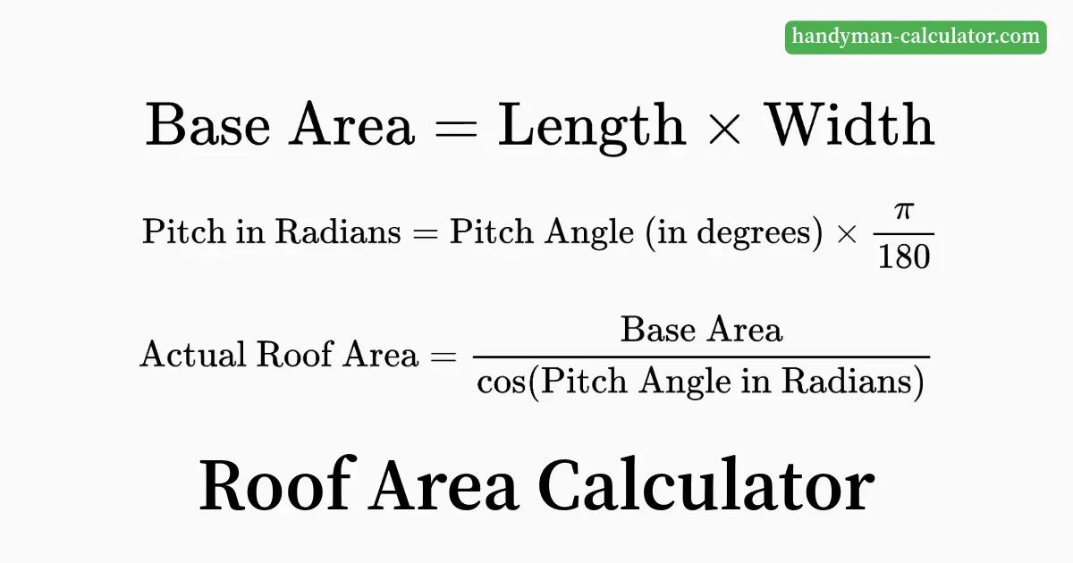 Roof Area Calculator: Estimate Base & Actual Area with Pitch (Metric ...