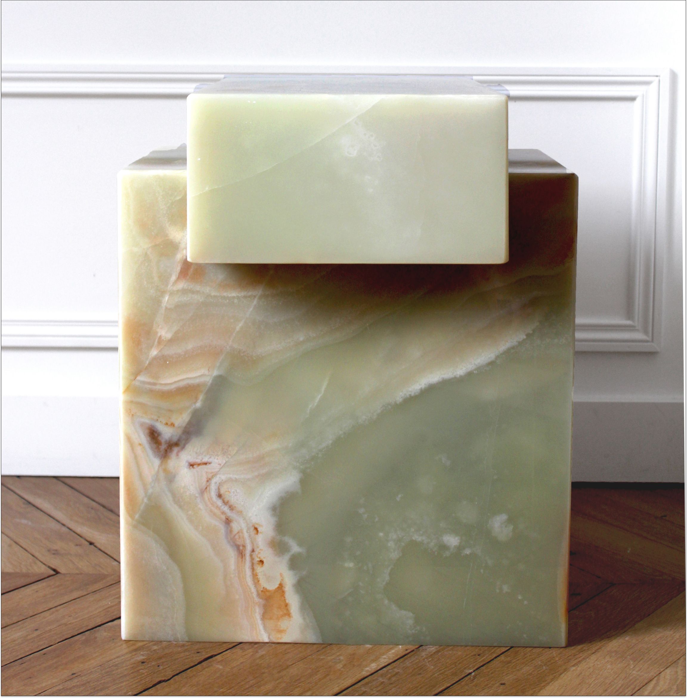 Gaia Green Onyx Side Table by Marbera · LAK Gallery