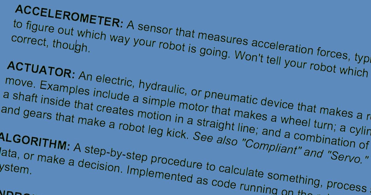 Robotics Glossary Robots Your Guide To The World Of Robotics