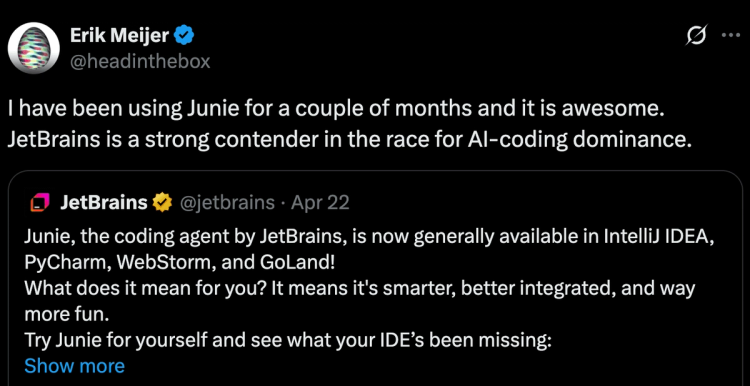 JetBrains Releases Junie: An Agentic AI Assistant | AI Native Dev