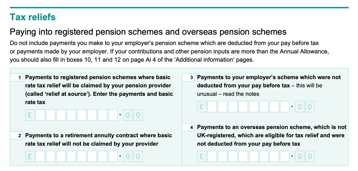 Add pension contributions to your self-assessment tax return