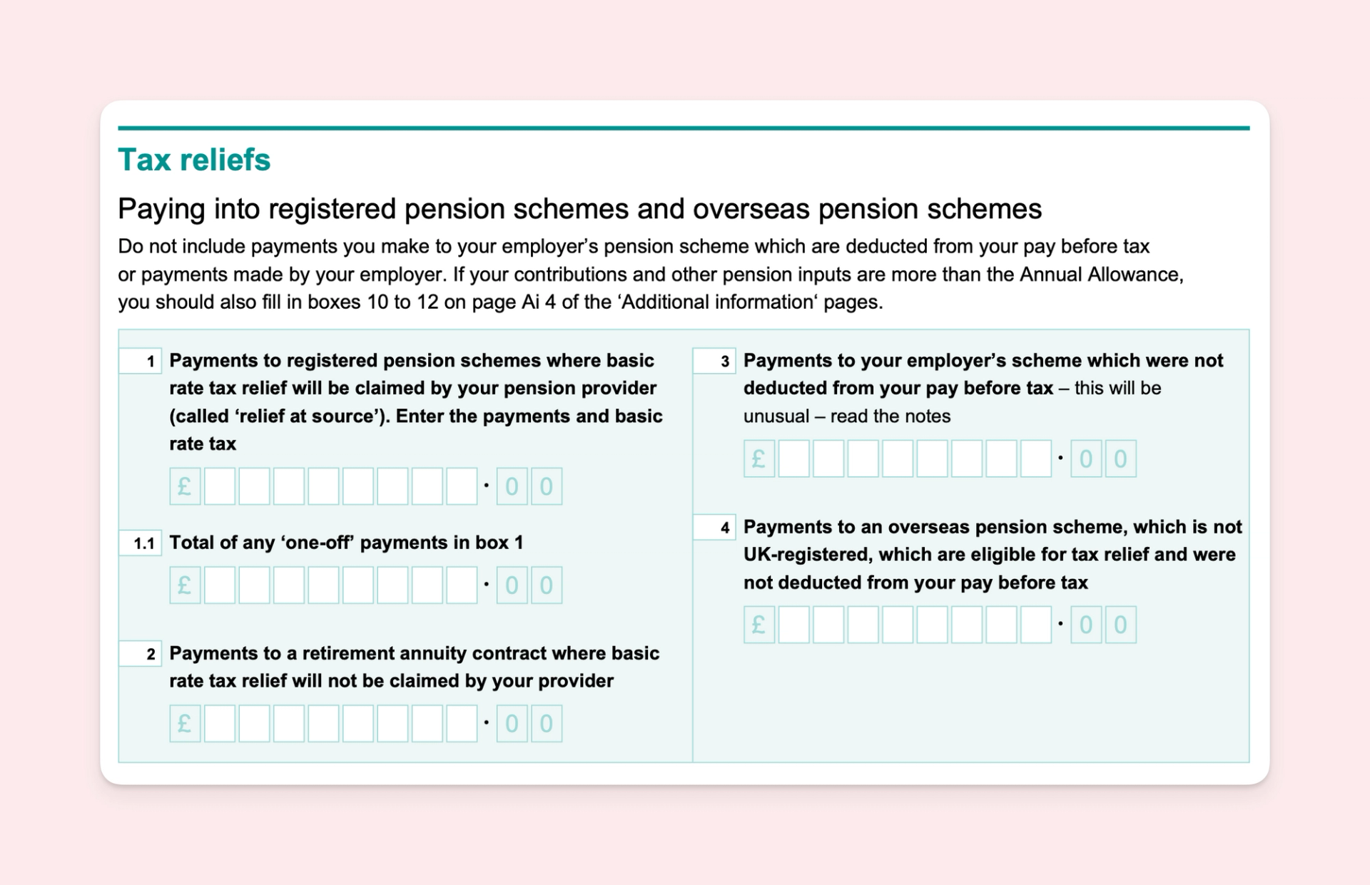 Add Pension Contributions to your Self Assessment Tax Return