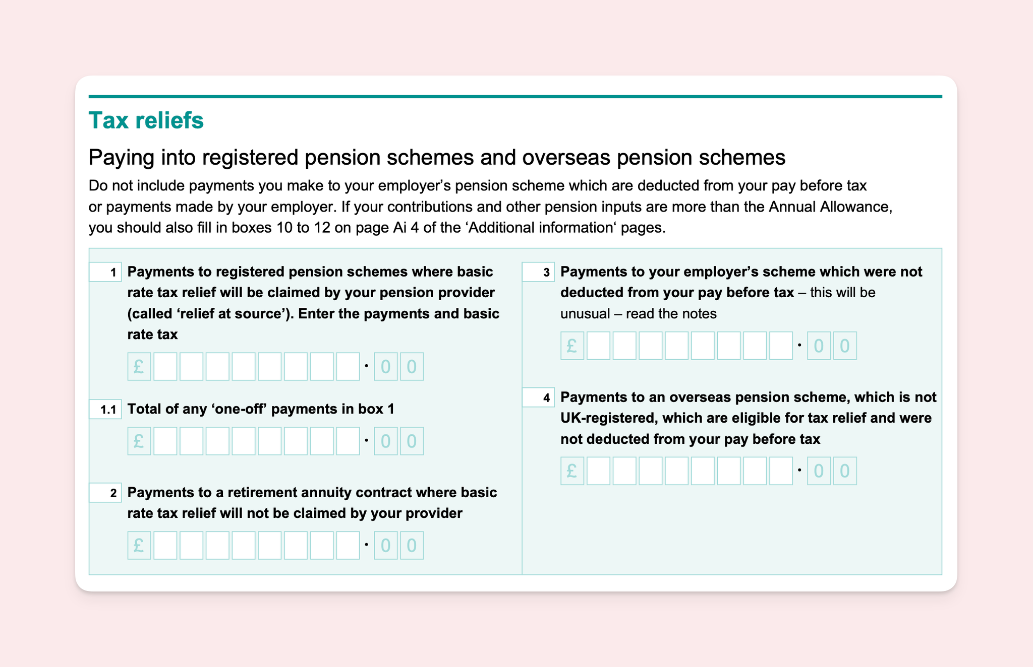 Add Pension Contributions to your Self Assessment Tax Return