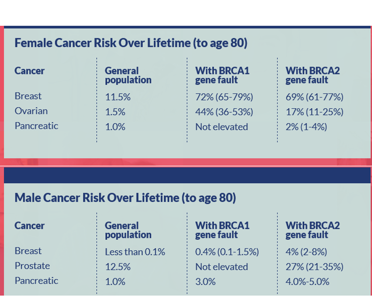 BRCA1 and BRCA2 - breast cancer risk – GPnotebook
