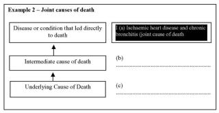 Cause of death statement on death certicate (Part I and Part II ...