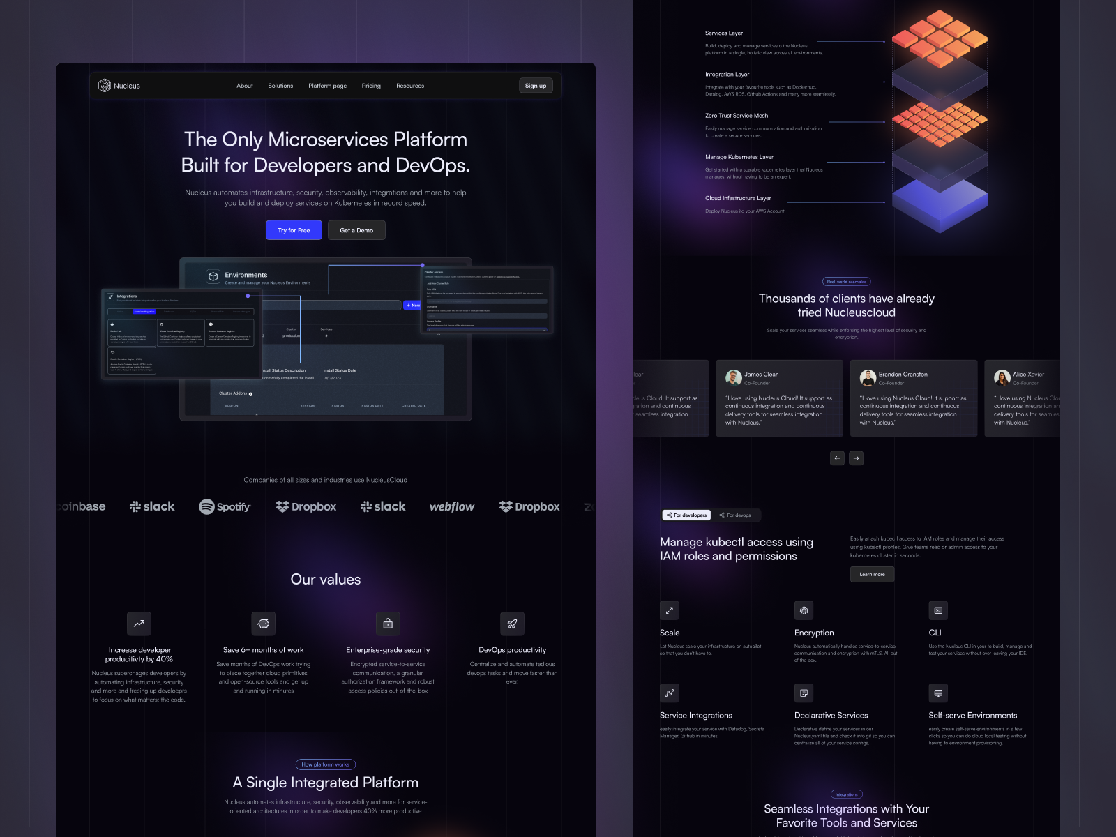 Nucleus Cloud: Dark Mode UI & Illustration Redesign | Case Study