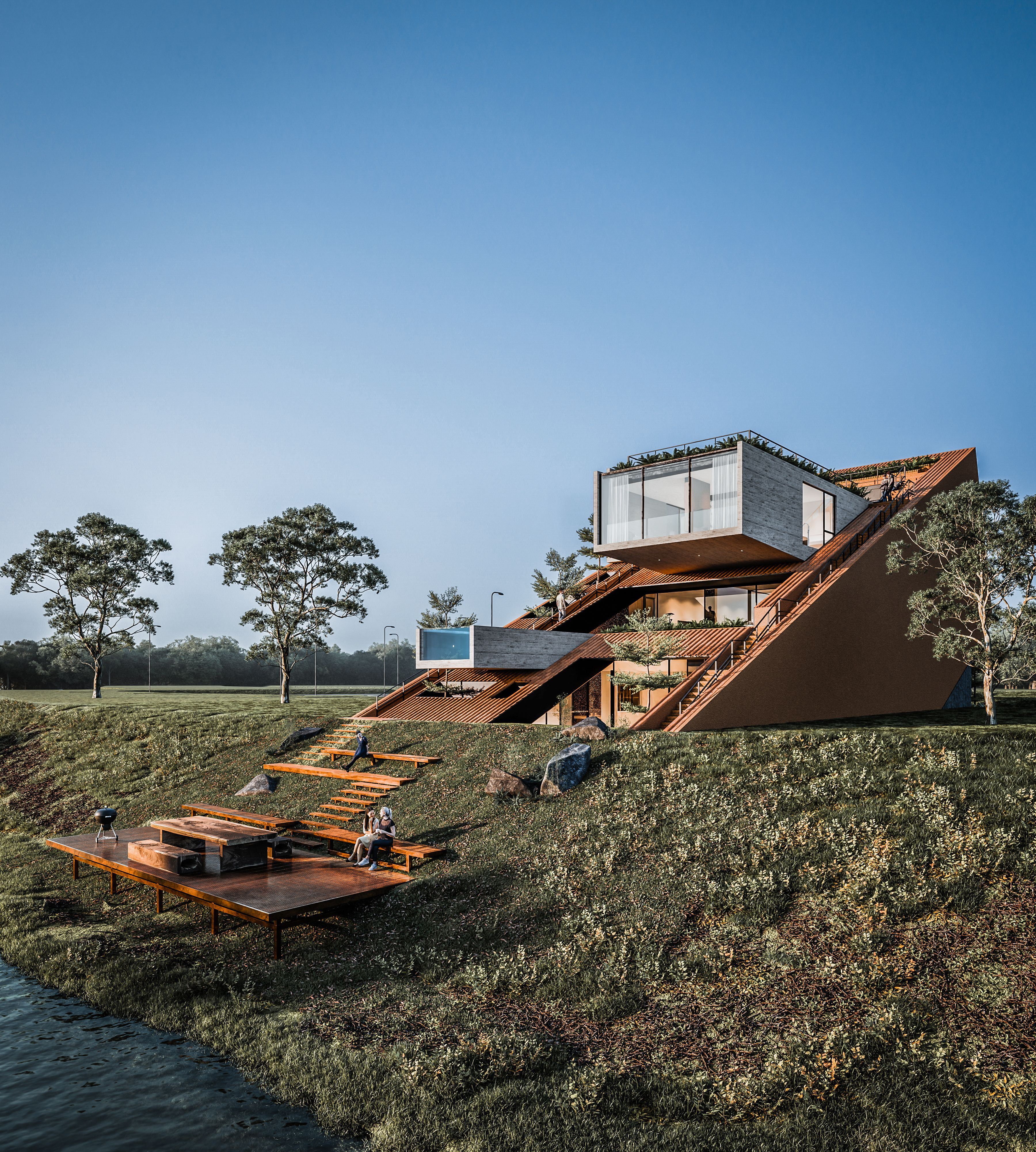Tilted Terracotta House — Kelvin Thengono