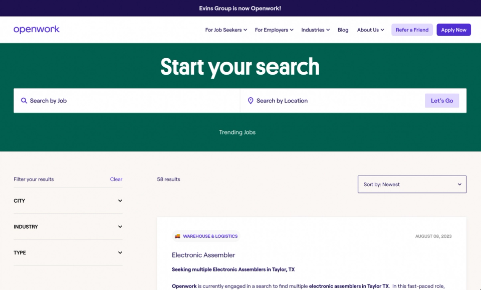 Openwork - made with Sanity.io