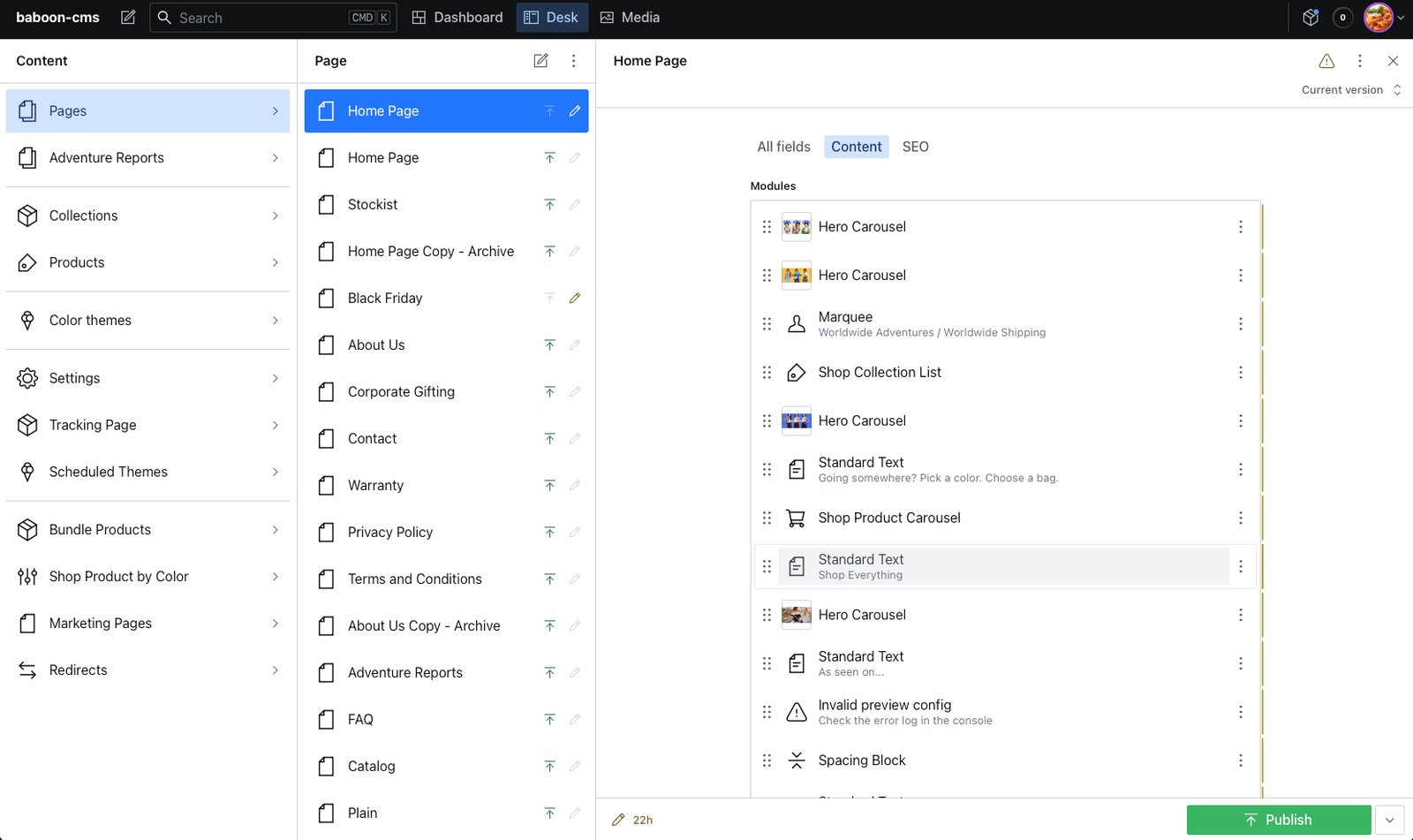 Baboon to the Moon - made with Sanity.io