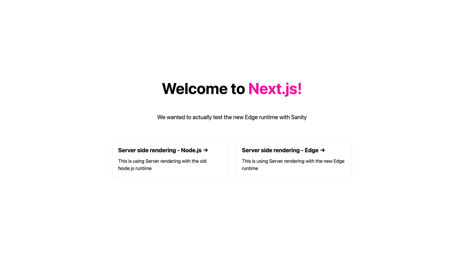 Next.js Edge SSR - made with Sanity.io