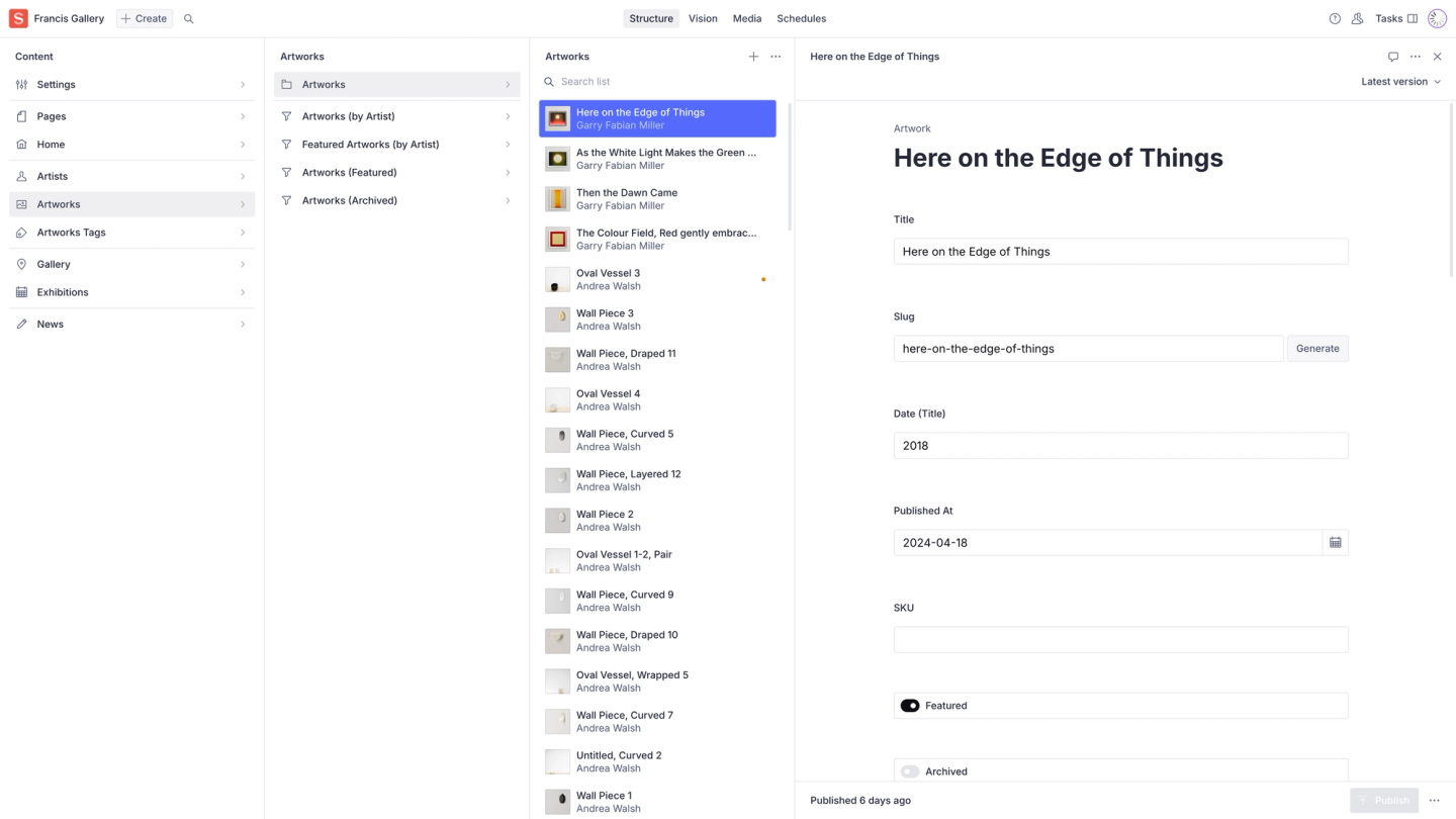 Francis Gallery - made with Sanity.io