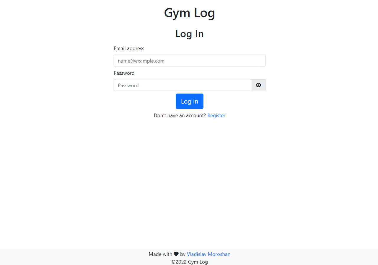 Gym Log - made with Sanity.io