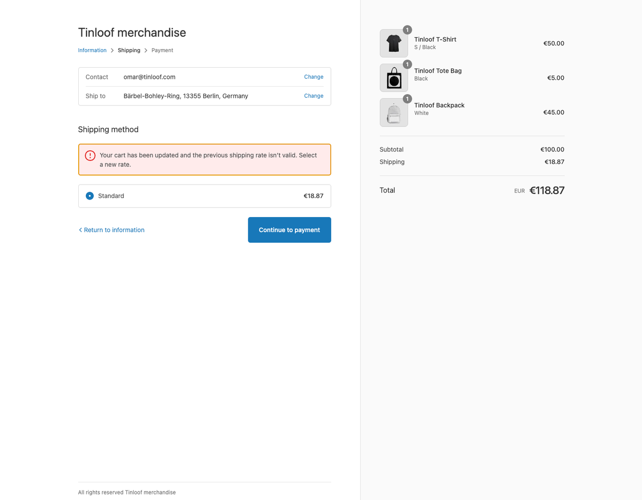 Tinloof Store - made with Sanity.io
