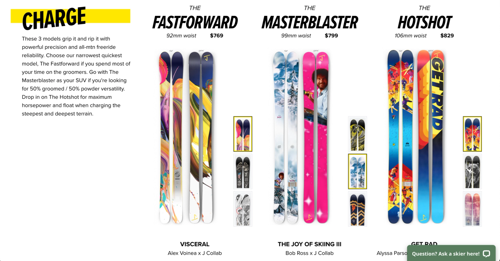 J Skis - made with Sanity.io