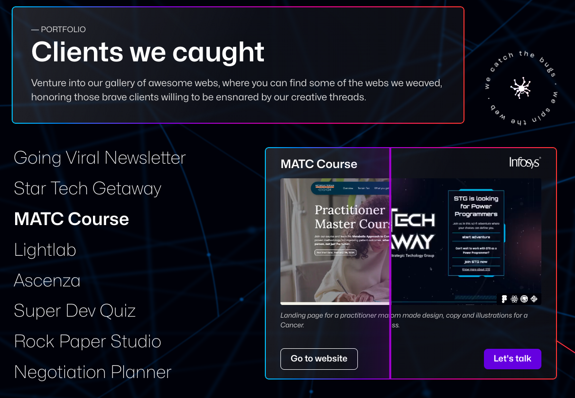 Digital Spiders website - made with Sanity.io