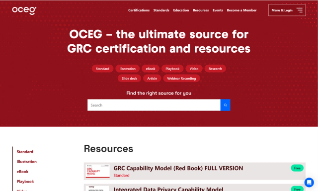 OCEG Web Site - made with Sanity.io